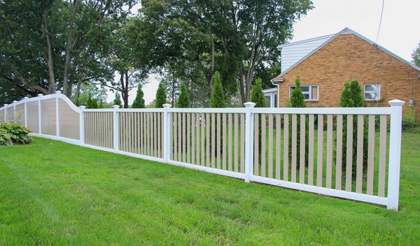 Shop Stylish Two-Tone Vinyl Fences: Gray & White, Slate, Tan & More