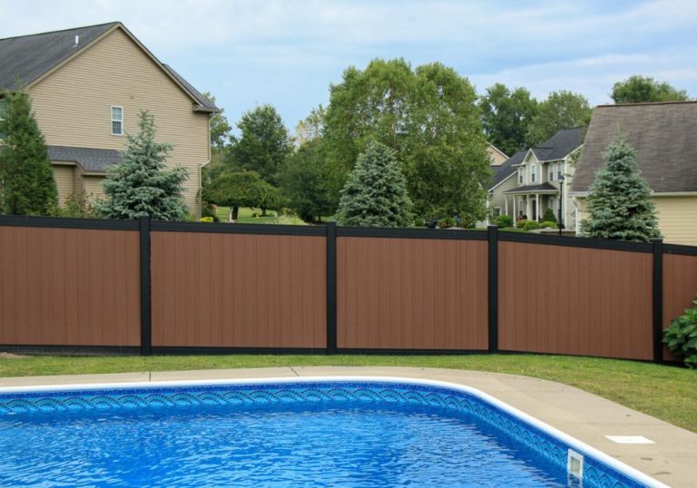 Faux Wood Grain Vinyl Fence-Brown Vinyl Fence Panels